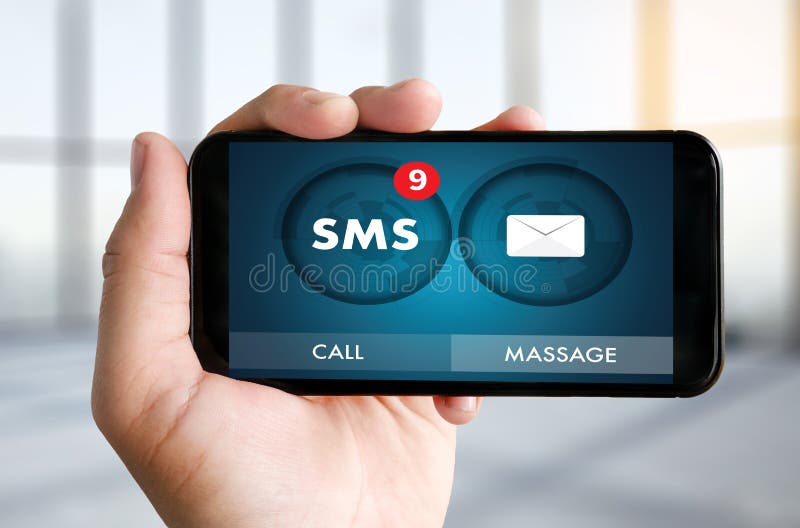SMS Messaging Communication Notification Alert Reminder Sms Stock Image ...