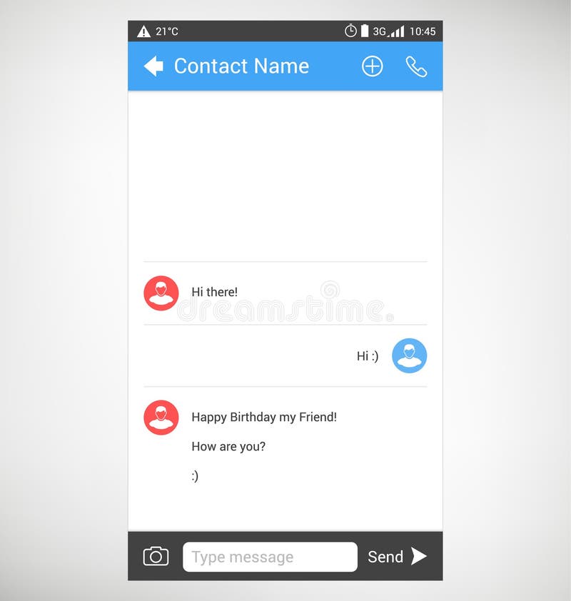 SMS Smartphone Interface stock vector. Illustration of conversation ...