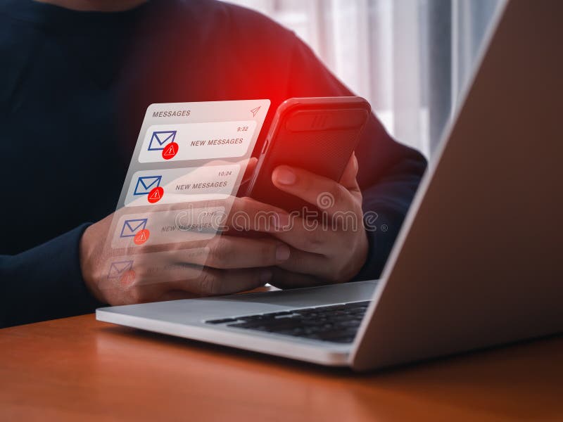 SMS Spam and Fake Text Message Phishing Concept. System Hacked Warning ... SMS Spam and Fake Text Message Phishing Concept. System Hacked Warning ...