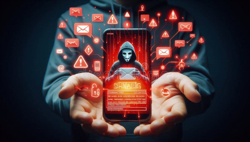 SMS Spam, Fake Text Message Phishing from Scammer Concept Stock Image ...