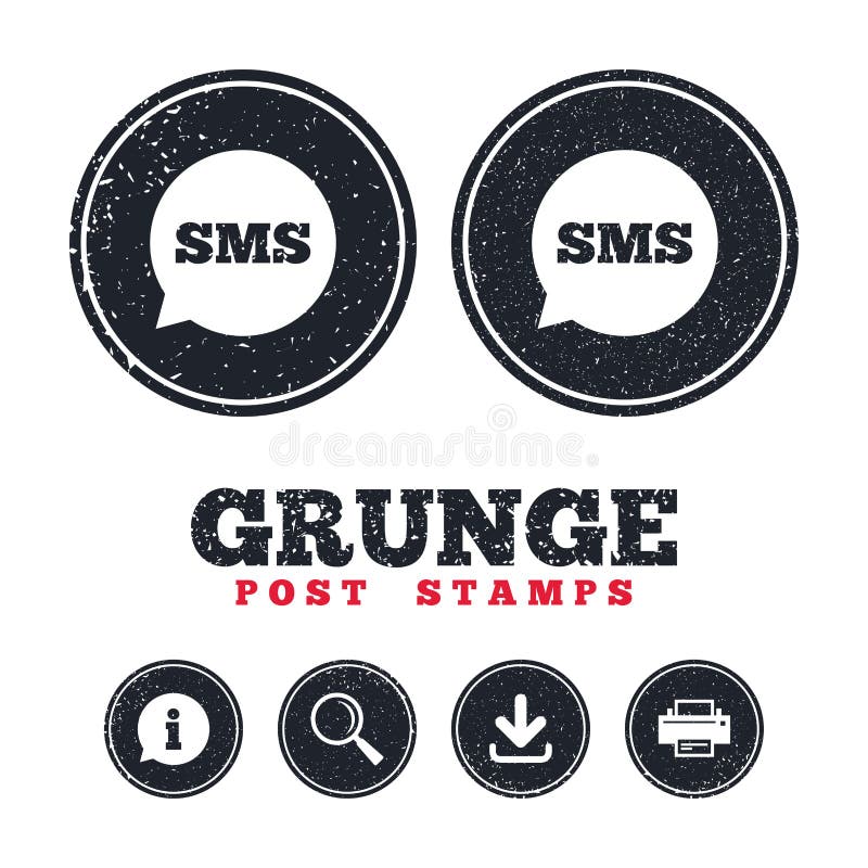 SMS Speech Bubble Icon. Information Symbol. Stock Vector - Illustration ...