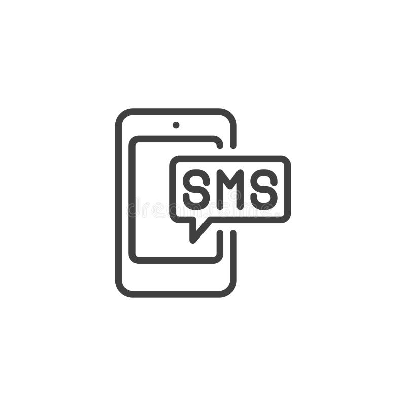 SMS Text line icon stock vector. Illustration of pictogram - 311599472