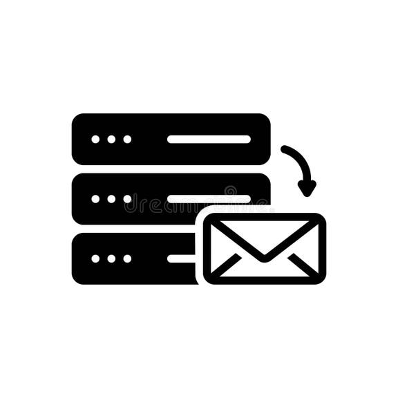 Black Solid Icon for Smtp, Mail Server and Communication Stock Vector ...
