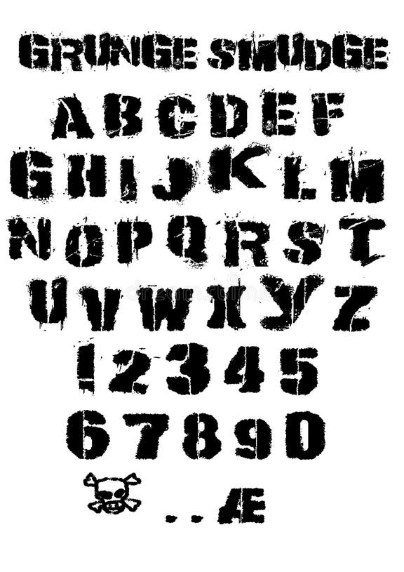 Smudge Grunge Font stock vector. Illustration of type - 54788554