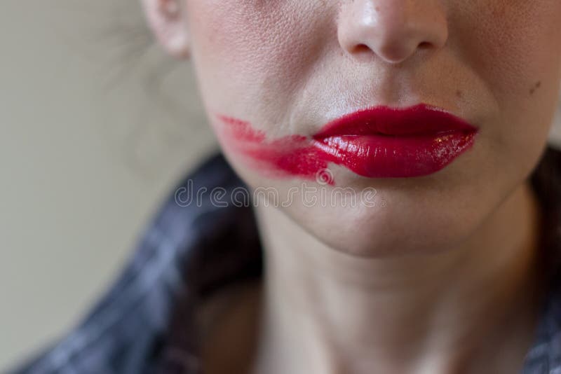 Smudged lipstick stock image. Image of kiss, cosmetics - 51919859