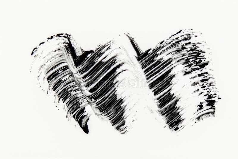 Smudged Mascara Texture, Swatch of a Brush on White Background Stock ...
