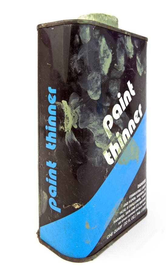 Smudged paint thinner can stock image. Image of flammable - 192793027