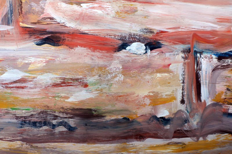 Smudges of Dull Paint. Brickwork Element. Abstract Sketch in Brown ...