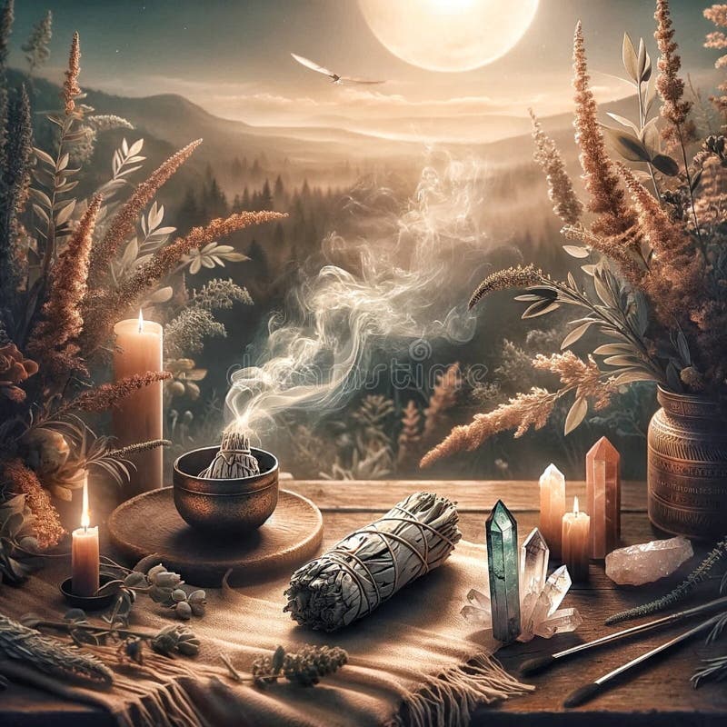 Smudging and Purification stock illustration. Illustration of jungle ...