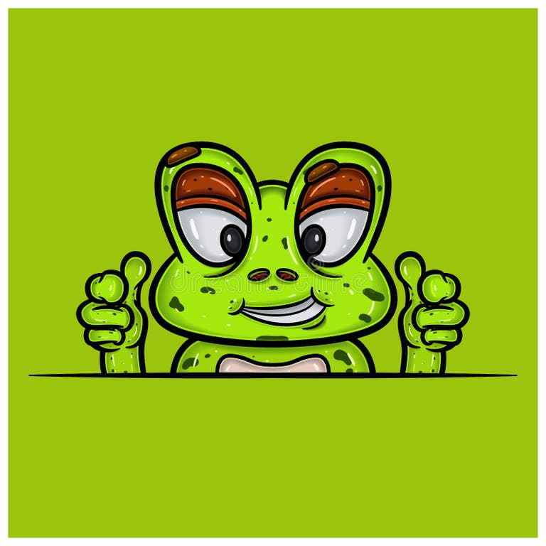 Smug Face Expression with Frog Cartoon Stock Vector - Illustration of ...