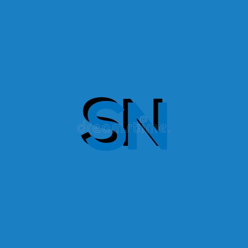 SN Creative Unique Abstract Modern Geometric Vector Symbol Font Logo ...