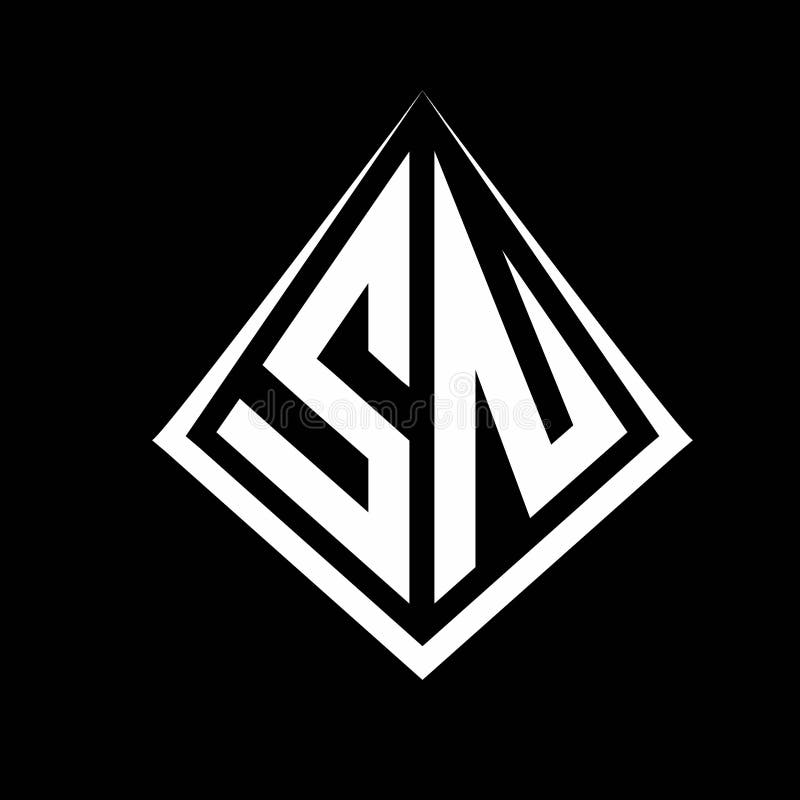 SN Logo Letters Monogram with Prisma Shape Design Template Stock Vector ...