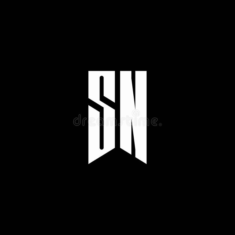 SN Logo Monogram with Emblem Style Isolated on Black Background Stock ... SN Logo Monogram with Emblem Style Isolated on Black Background Stock ...