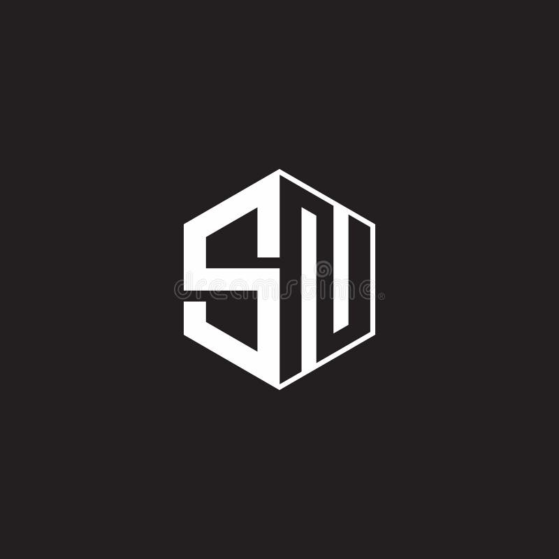 SN Logo Monogram Hexagon with Black Background Negative Space Style ... SN Logo Monogram Hexagon with Black Background Negative Space Style ...
