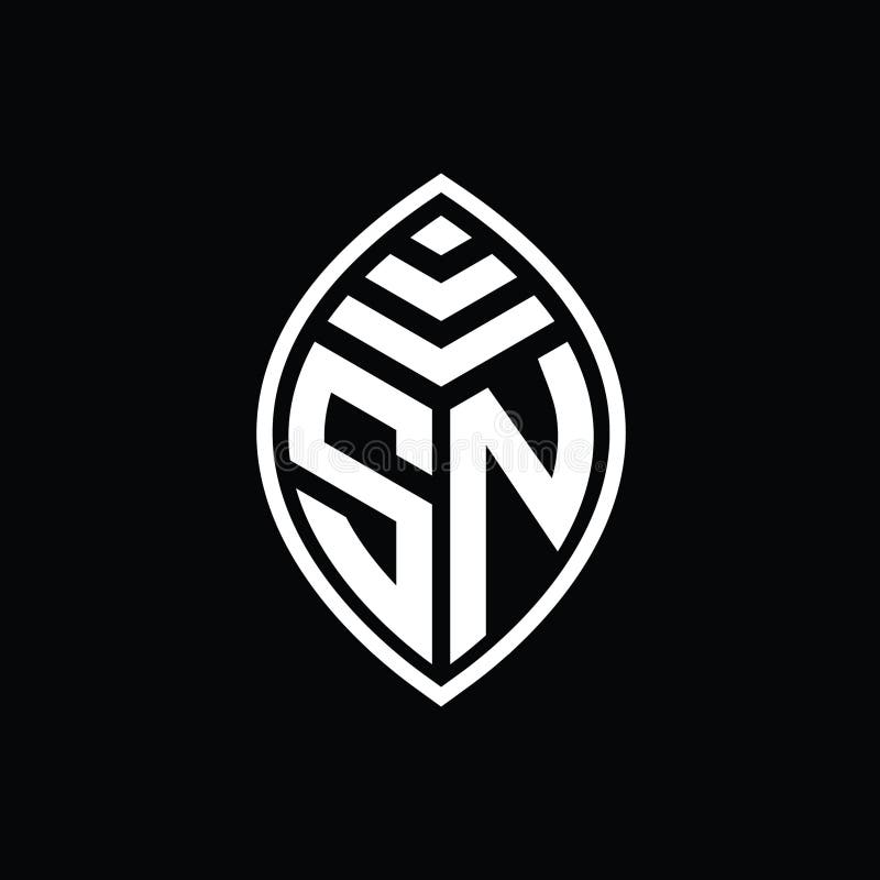 SN Logo Monogram Leaf Shape Isolated Outline Design Template Stock ...