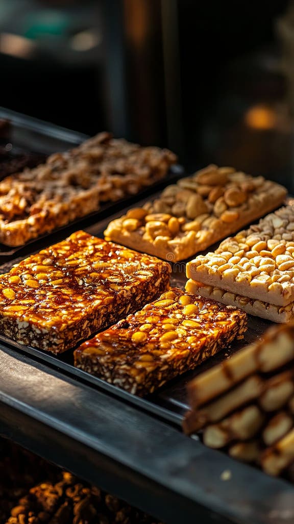 Snack Bar with Bars and Nuts Onboard. Stock Image - Image of nutrition ...