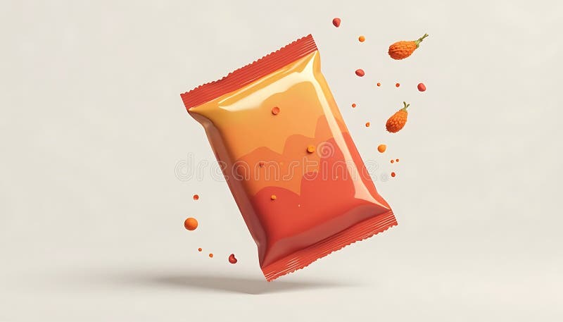 Snack Bar Packaging with Orange and Yellow Design Surrounded by Fruit ...