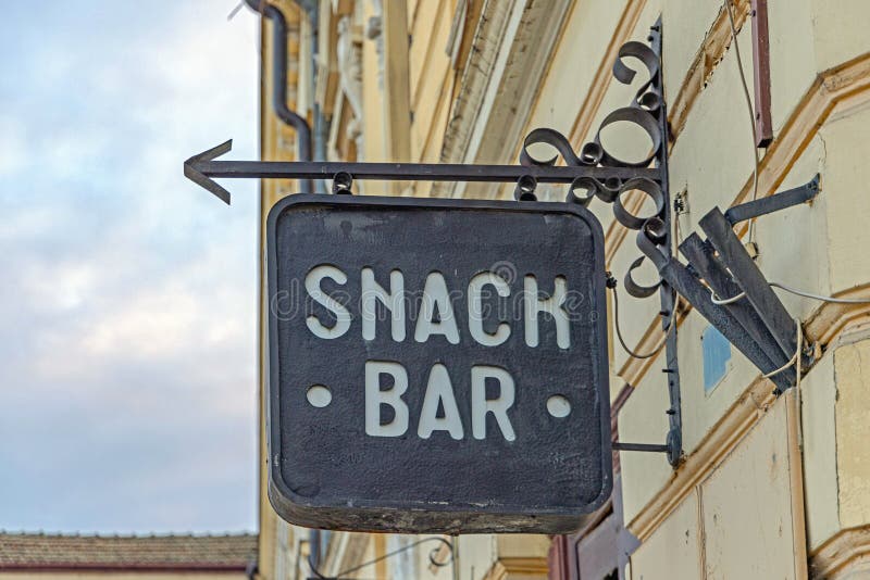 Snack Bar Sign stock photo. Image of exterior, letters - 335997014