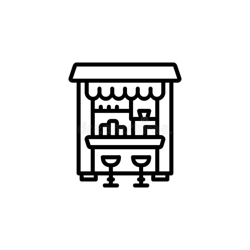 Snack Booth Vector Icon on White Background. Flat Vector Snack Booth ...