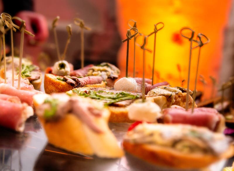 Snack on a Buffet Table during a Party Stock Image - Image of banquet ...