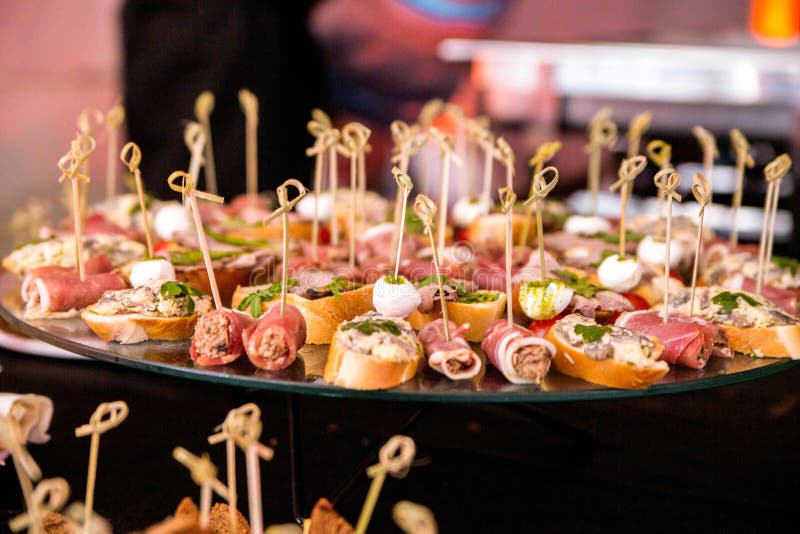 Snack on a Buffet Table during a Party Stock Image - Image of eating ...