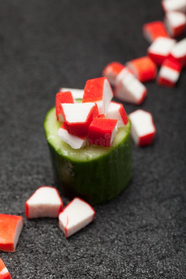 Snack of Canape from Asian Surimi Sticks Stock Image - Image of ...