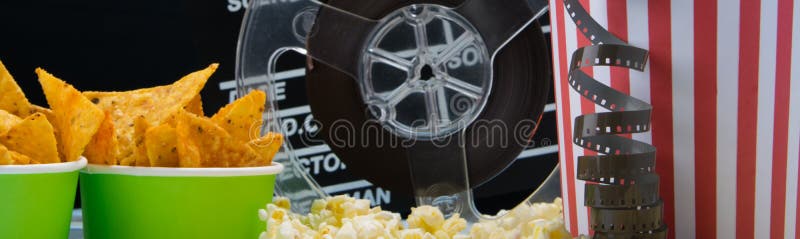 Snack at the Cinema Bar, Surrounded by Retro Things, Two Tickets, on ...