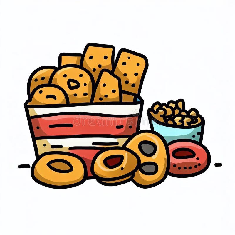 Snack Contour Drawing Color Game Stock Illustration - Illustration of ...