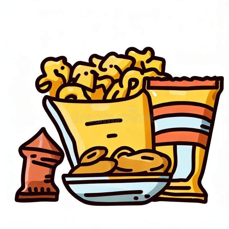 Snack Contour Drawing Color Game Stock Illustration - Illustration of ...