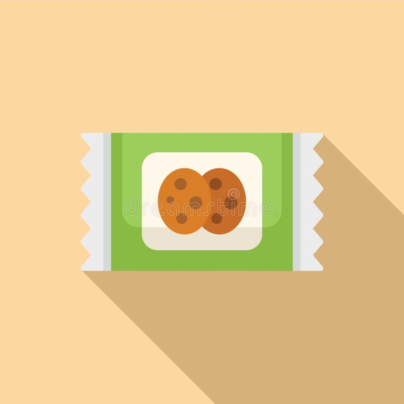 Snack Cookies Pack Icon Flat Vector. Cereal Food Stock Vector ...