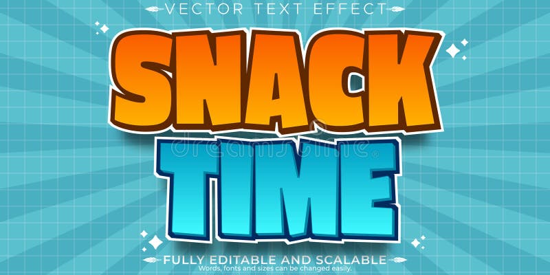 Snack Editable Text Effect, Editable Time and Food Text Style Stock ...