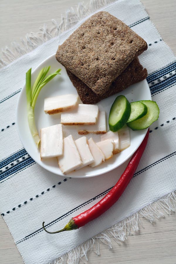 Fresh and Raw Lard Finely Chopped, Meat on a Cutting Board Stock Photo ...