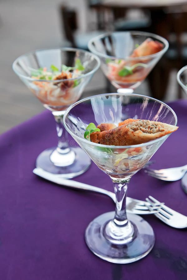 Snack in glass mugs stock photo. Image of party, diet - 20413118