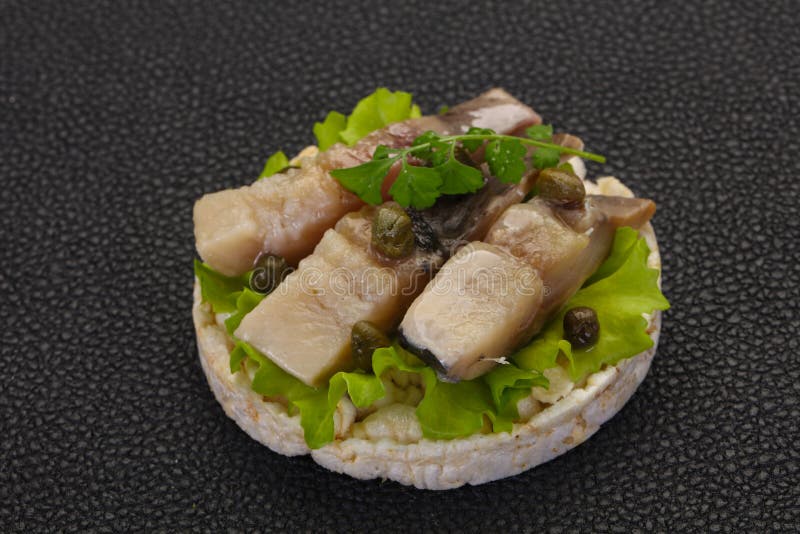 Snack with herring stock image. Image of healthy, fish - 189140175