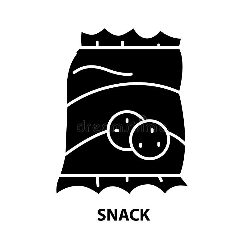 Snack Icon, Black Vector Sign with Editable Strokes, Concept ...