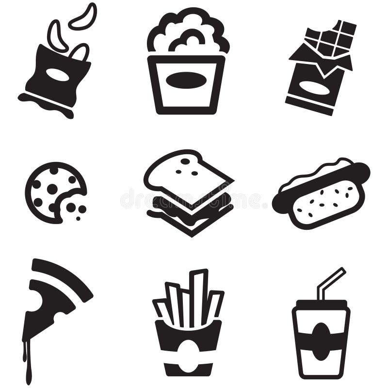 Snack Icons stock vector. Illustration of food, bread - 38205326