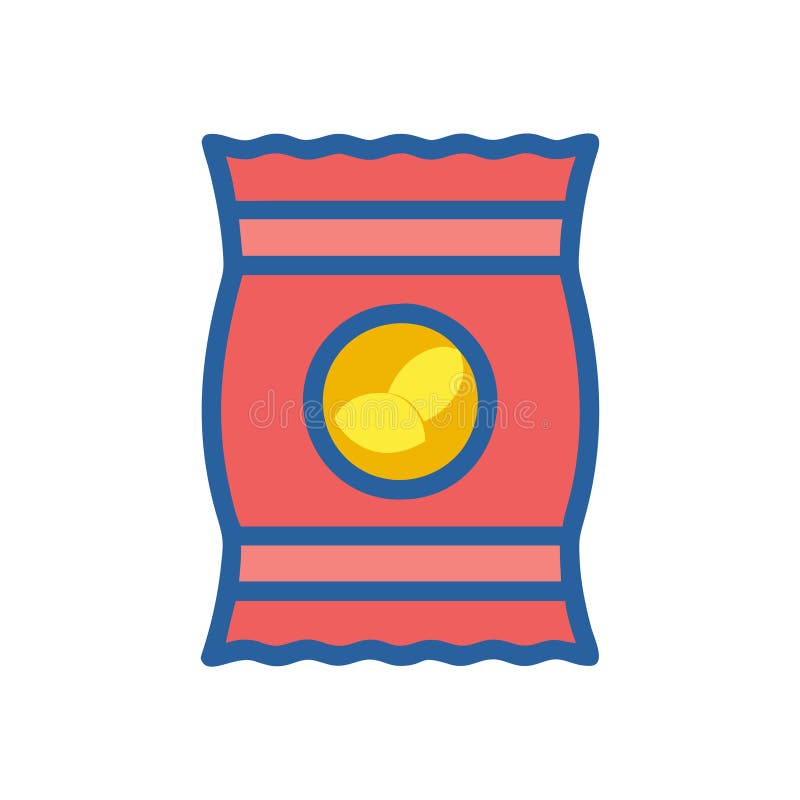 Snack Icons for Potato Chips Packaging Stock Vector - Illustration of ...