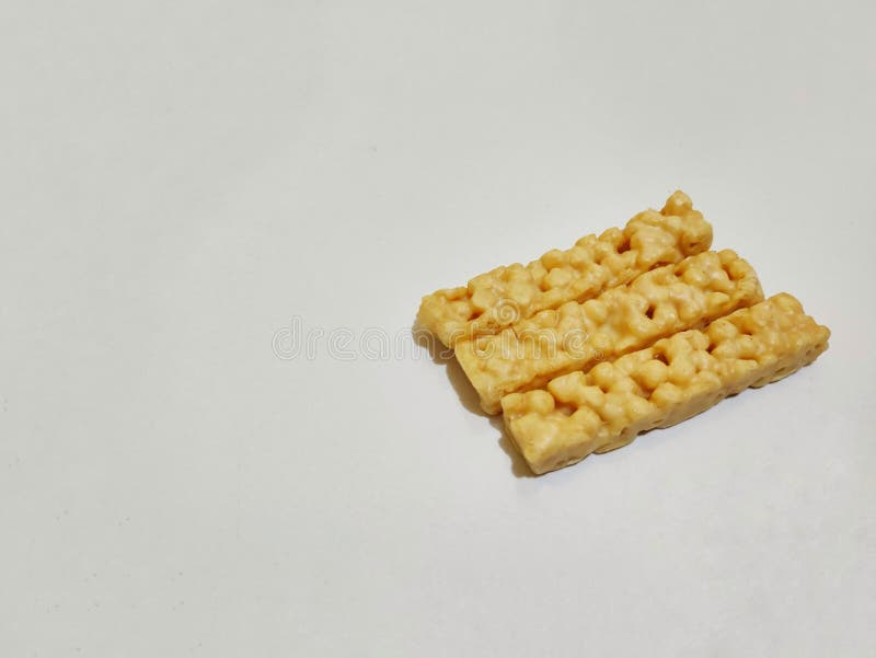 A Snack Made of Rice Crispy Wrapped with Vanilla Stock Image - Image of ...