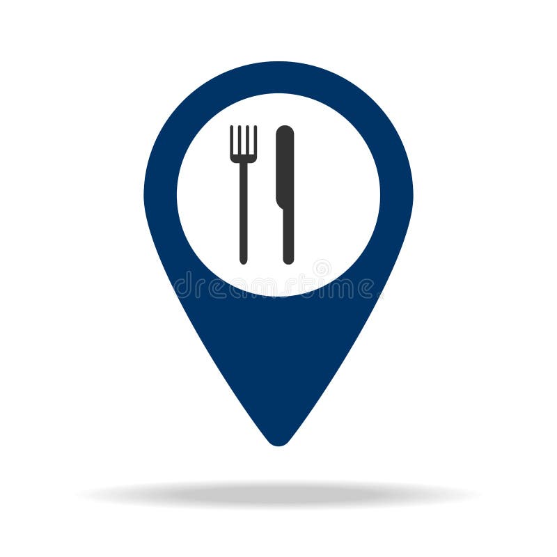 Snack-place in Blue Map Pin Icon. Element of Map Point for Mobile ...