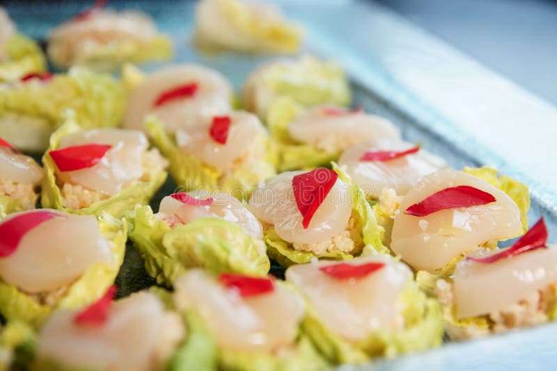 Snack with raw scallops stock photo. Image of scallop - 18423164