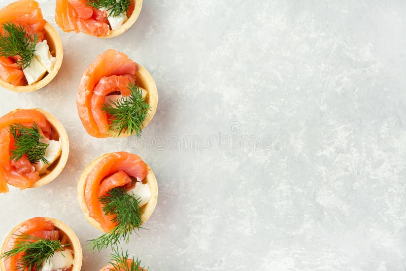 Snack with Red Fish on a Light Table. Festive Snack. Menu for the ...