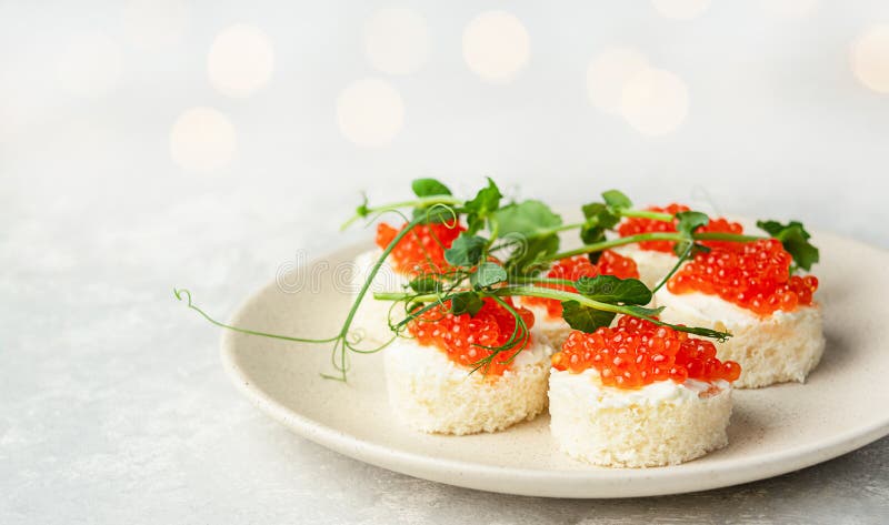Snack with Red Fish on the Table. Festive Snack. Menu for the Festive ...