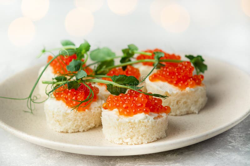 Snack with Red Fish on the Table. Festive Snack. Menu for the Festive ...