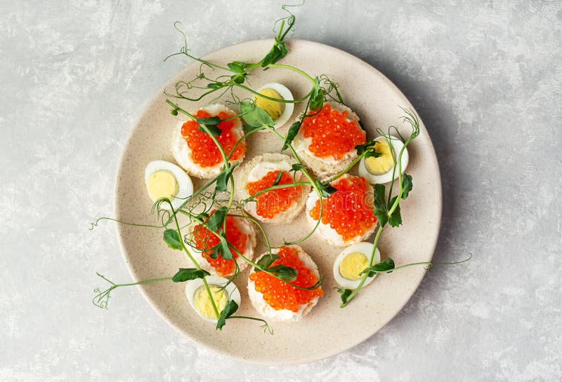 Snack with Red Fish on the Table. Festive Snack. Menu for the Festive ...