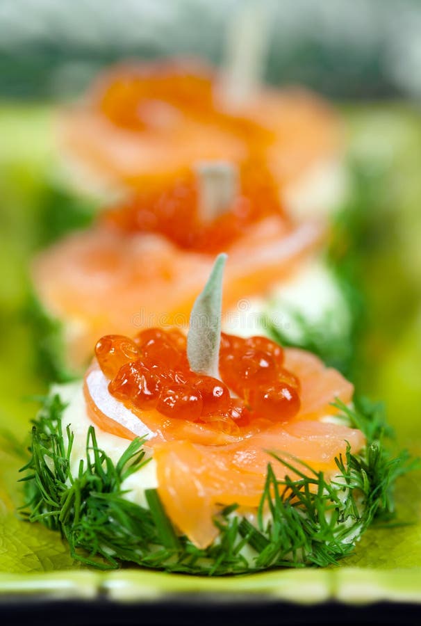 Snack with Red Salmon Caviar Stock Image - Image of bread, flavor: 23466457