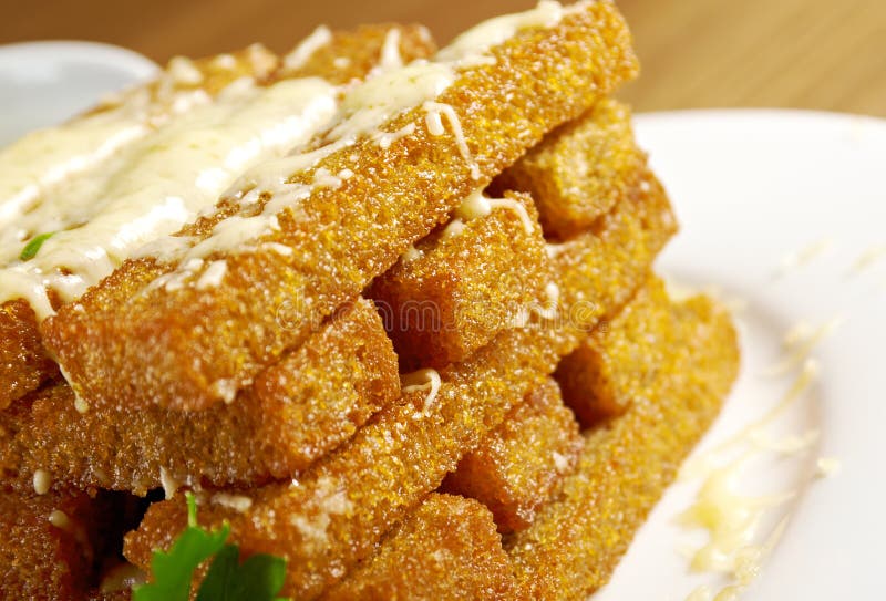 Snack Roast Rusk from Dark Bread Stock Photo - Image of crust, serving ...