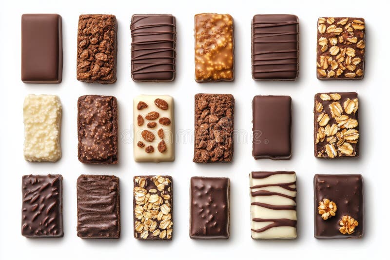 The Snack Set Consists of Energy Protein Bars Isolated on a White ...