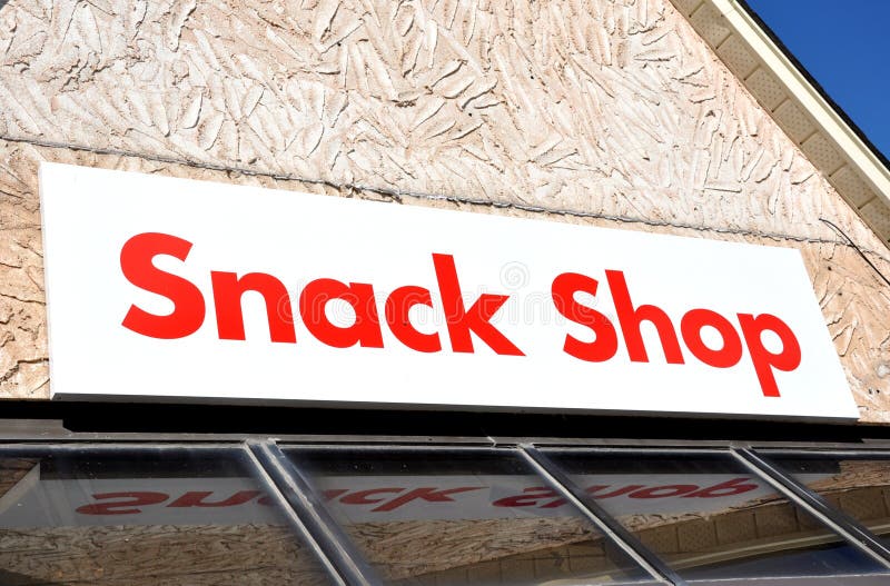 Snack shop signage stock image. Image of facade, design - 56811463