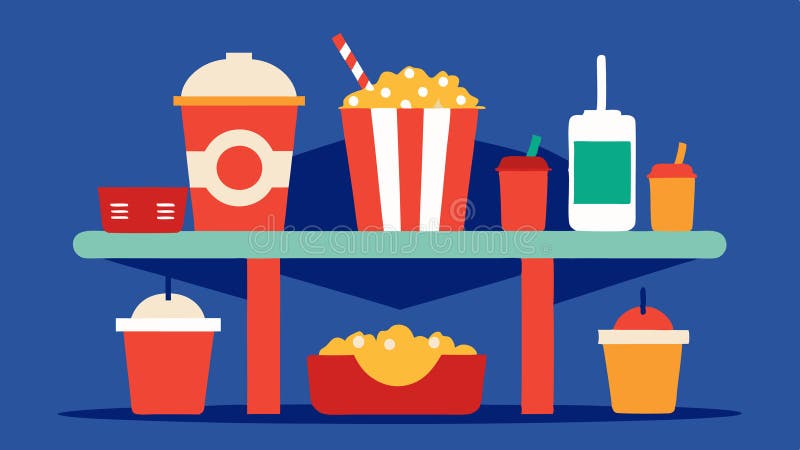 Snack Table a Table Filled with Snacks Like Popcorn Chips and Drinks ...