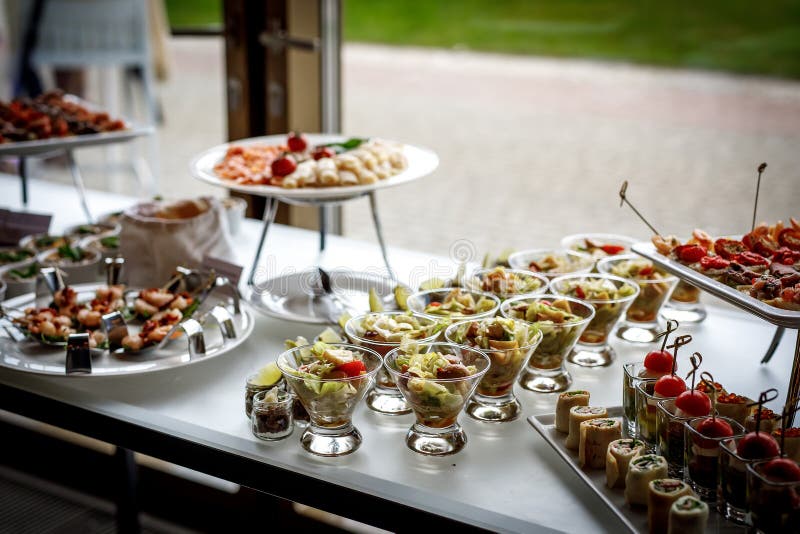 Snack Table Ready for the Event Stock Image - Image of wedding, service ...